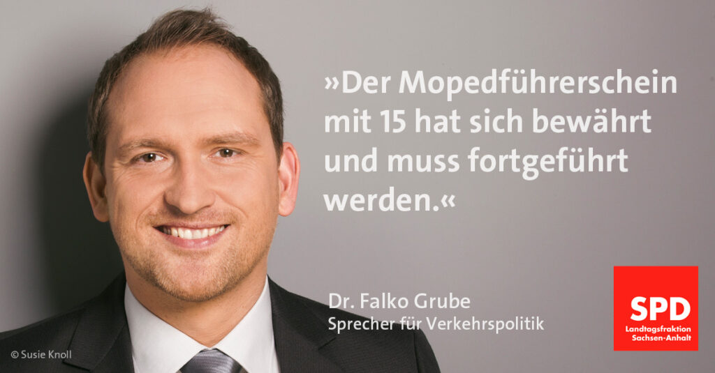 Mopedführerschein mit 15 hat sich bewährt und muss fortgeführt werden › Dr. Falko Grube